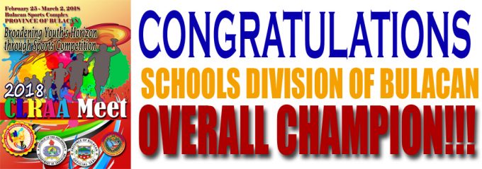 2018 CLRAA MEET, SDO BULACAN – OVERALL CHAMPION | Department of Education